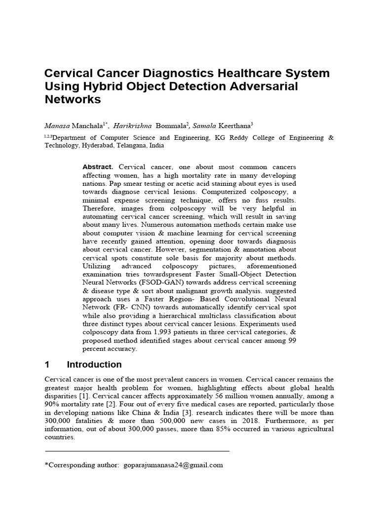 AI-Powered Cervical Cancer Detection | PDF | Cervical Cancer | Diseases And Disorders