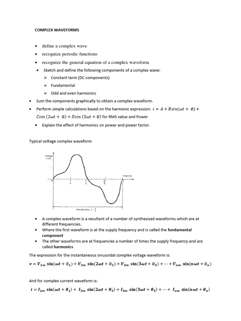 Understand COMPLEX WAVEFORMS | PDF | Root Mean Square | Phase (Waves)