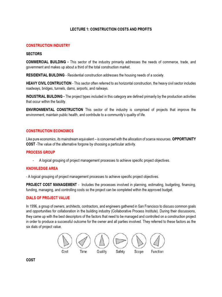 Specialization: Construction Management Reviewer | PDF | Cash Flow ...