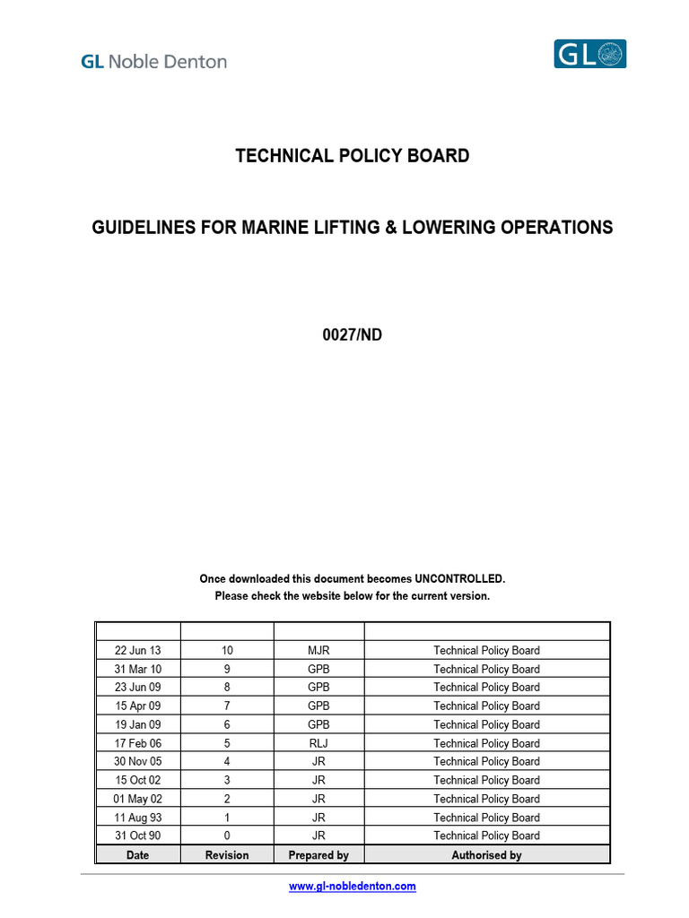 DNV0027 - Marine Lifting | PDF | Crane (Machine) | Rope