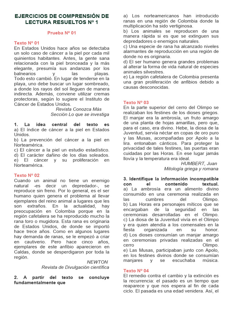 Comprensión lectora: Ciclos y cambios | PDF | Pensamiento | Sicología