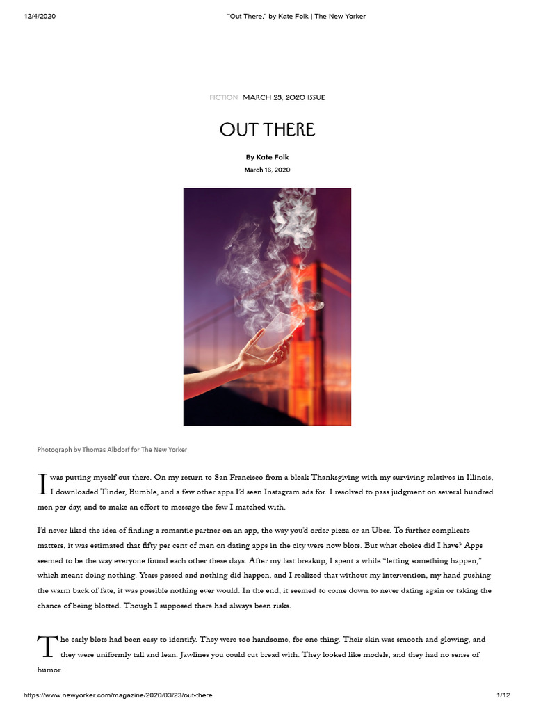 "Out There," by Kate Folk - The New Yorker | PDF | Nudity