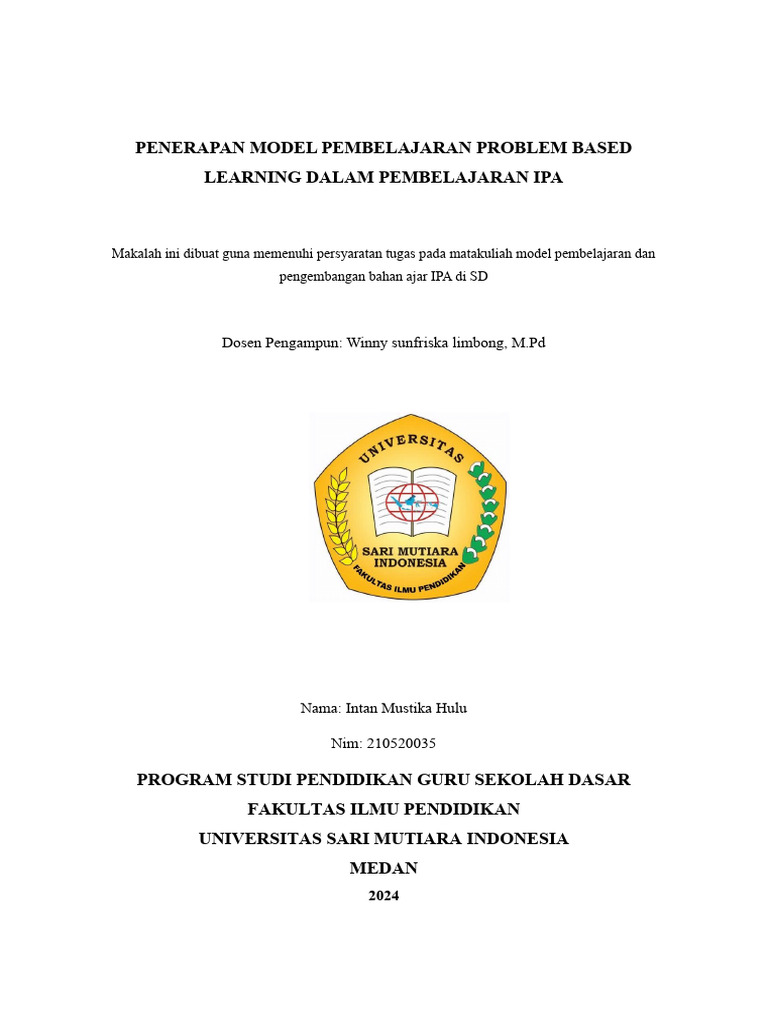 Penerapan Model Pembelajaran Problem Based Learning Dalam Pembelajaran Ipa | PDF