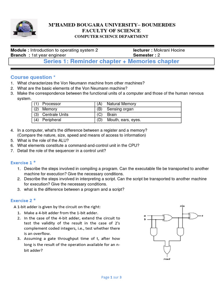 EN AO ING Série1 | PDF | Random Access Memory | Computer Memory