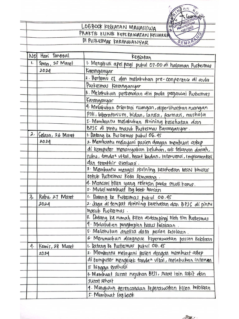 LOGBOOK HARIAN | PDF