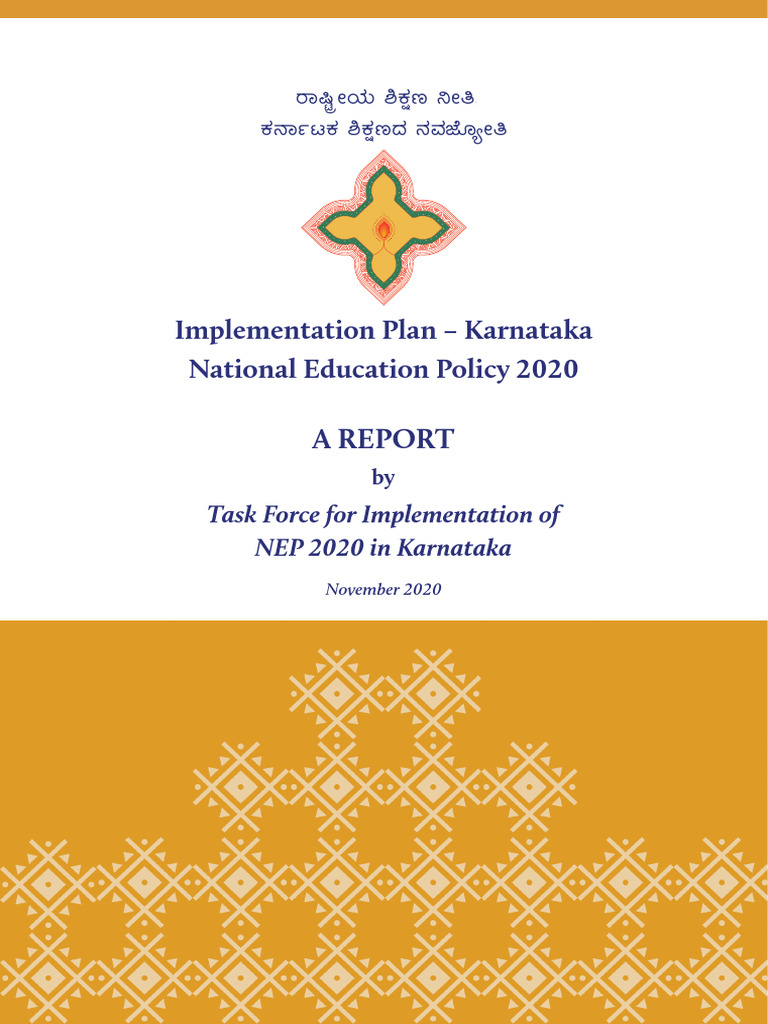 Karnataka NEP 2020 Implementation Plan | PDF | Preschool | Governance