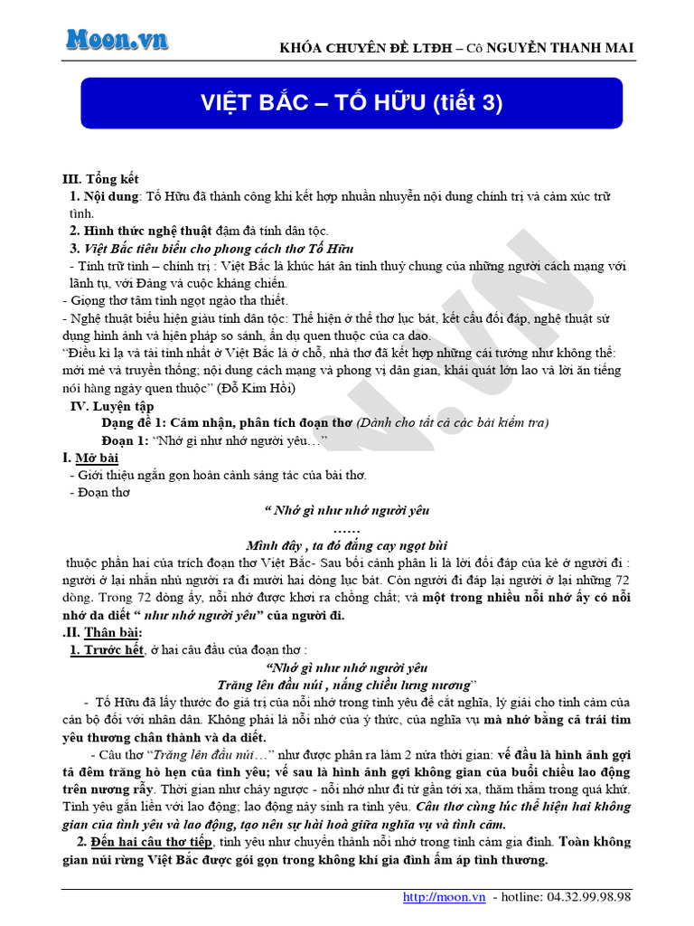 Viet Bac - To Huu (Tiet 3) | PDF