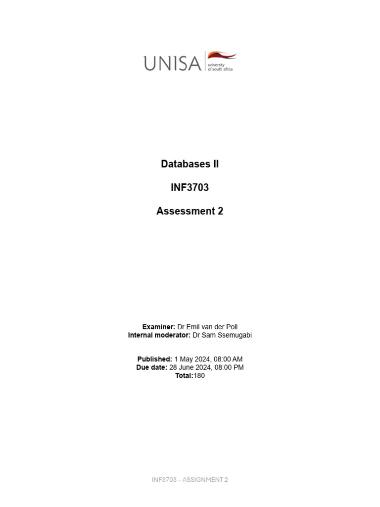 INF3703 Assignment 2 Instructions | Download Free PDF | Databases | Smartphone