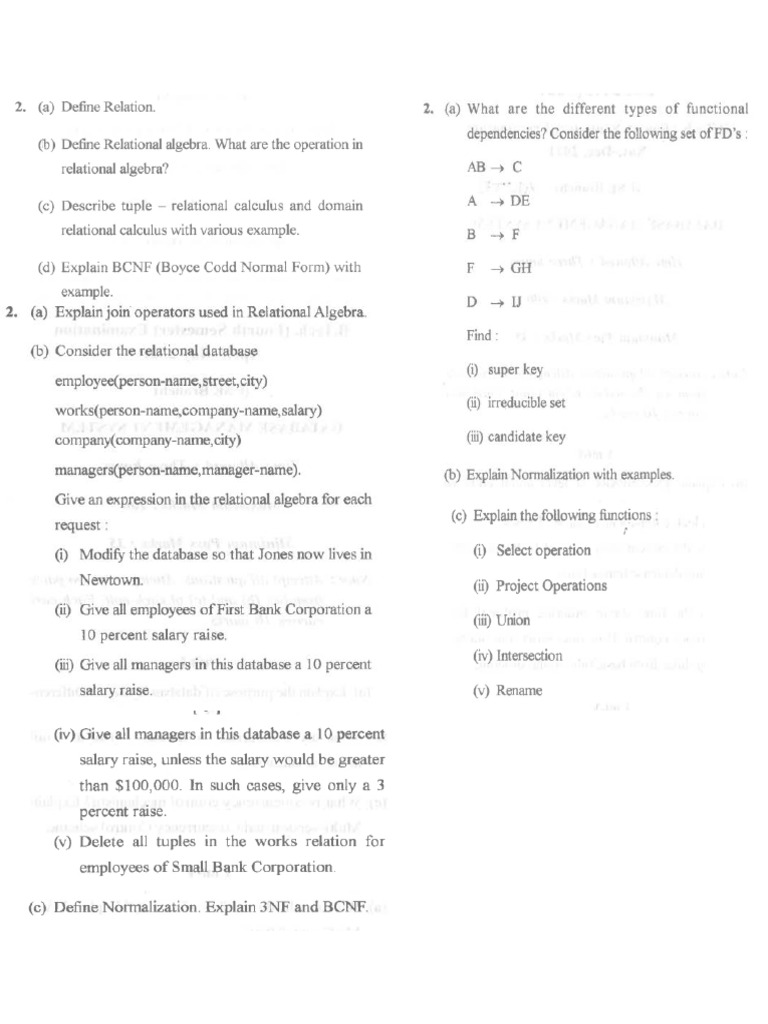 DBMS Unit 2 Csvtu | PDF