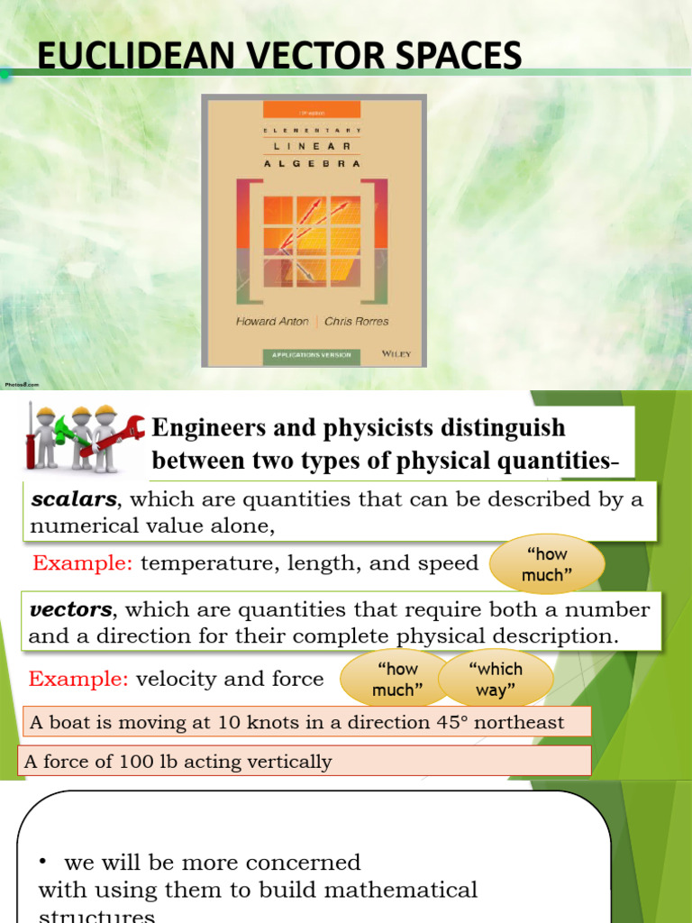Euclidean Vector Spaces | PDF | Euclidean Vector | Vector Space