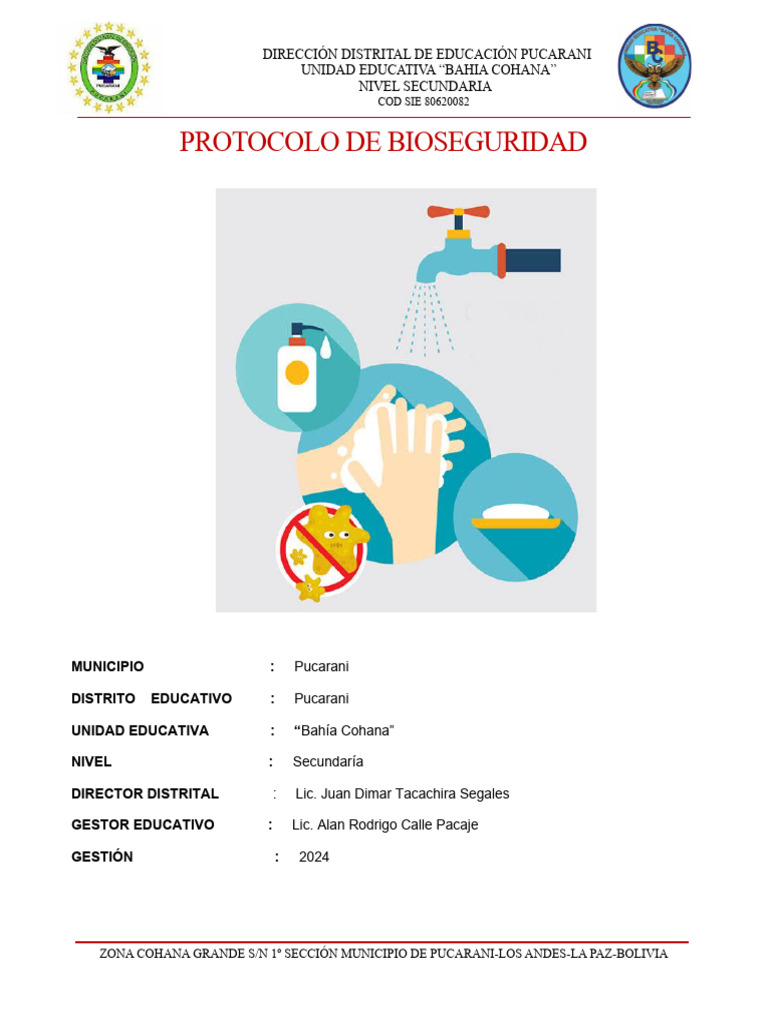 PROTOCOLO DE BIOSEGURIDAD 2024 | PDF | Especialidades Medicas | Medicina