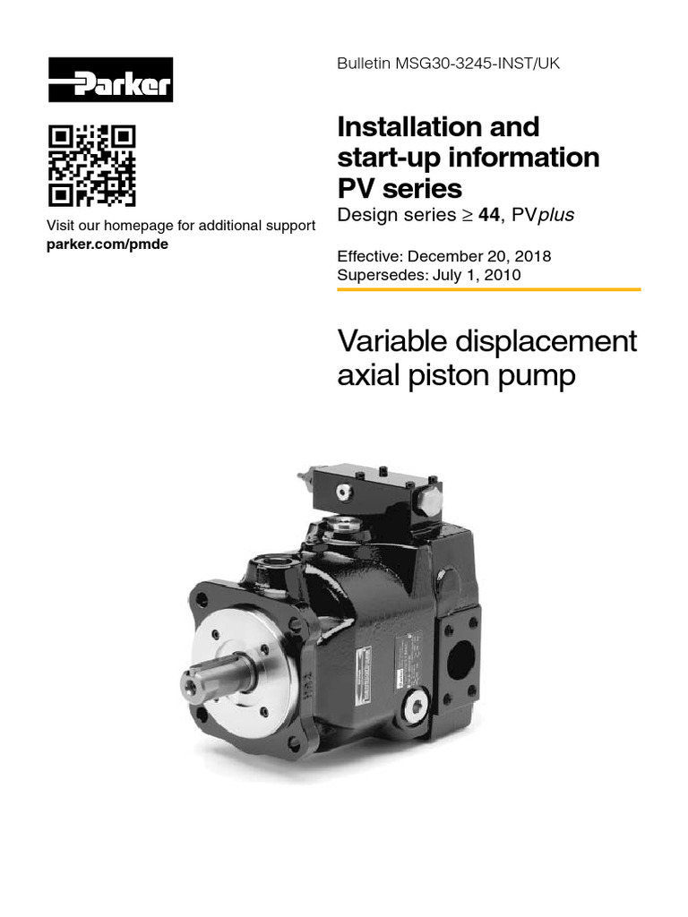 parker-pvplus-installation-manual | PDF | Pump | Horsepower