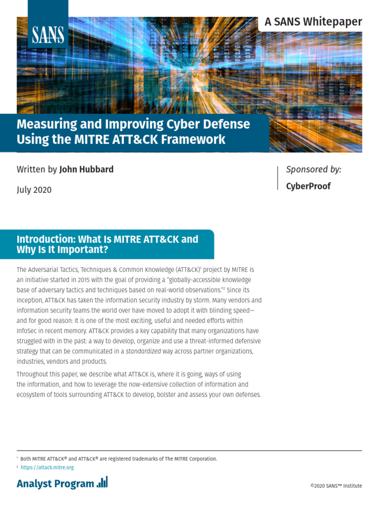 Measuring and Improving Cyber Defense Using MITRE-ATTA&CK Framework ...