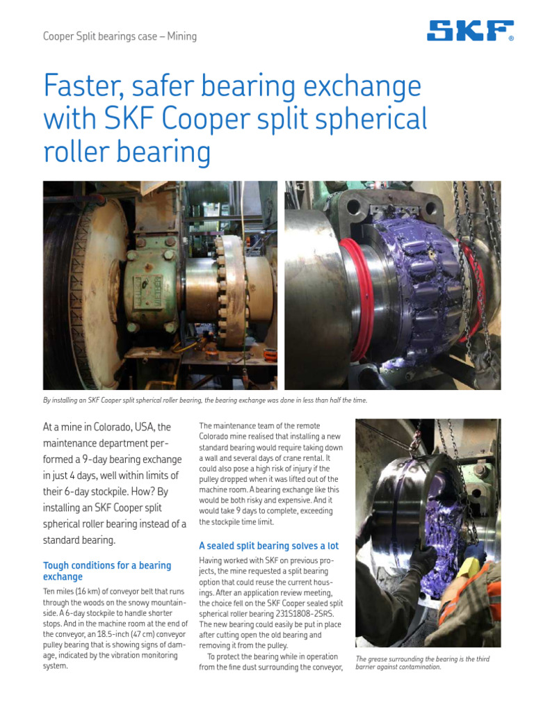 Faster, safer bearing exchange | PDF | Belt (Mechanical) | Mining