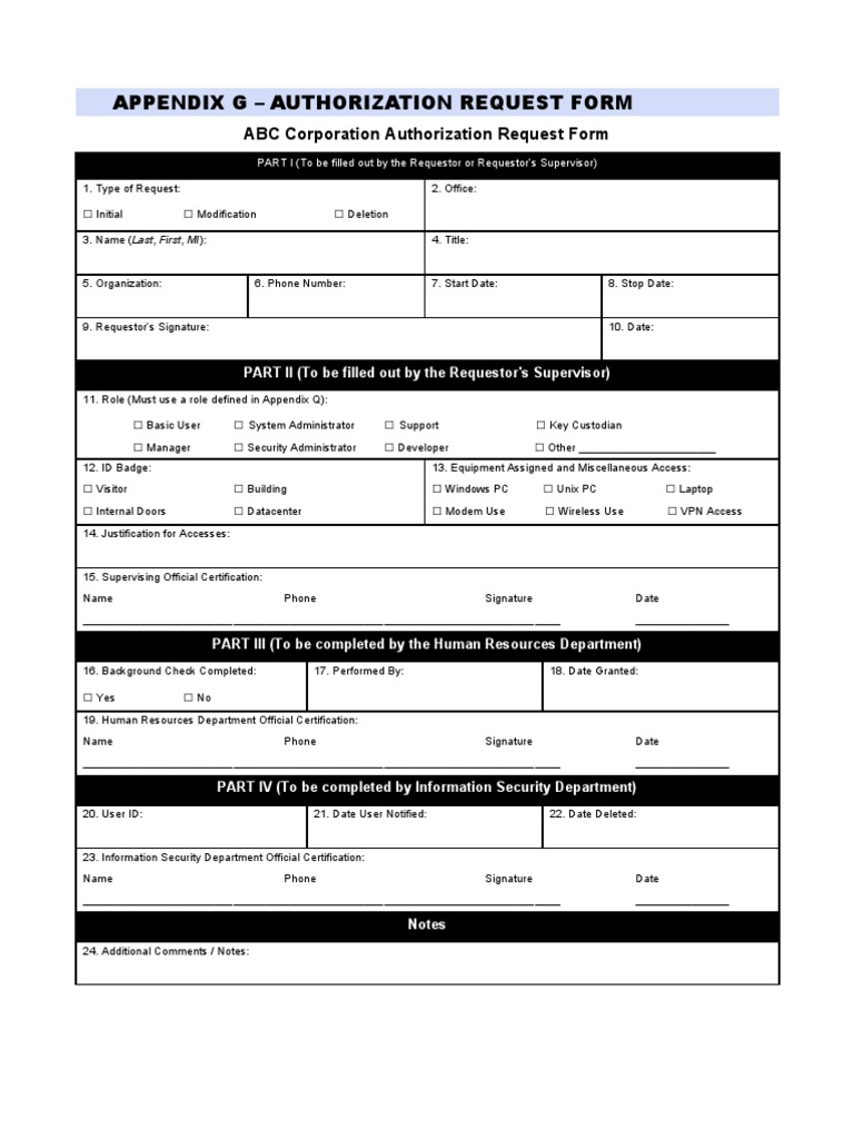 Authorization Request Form | PDF