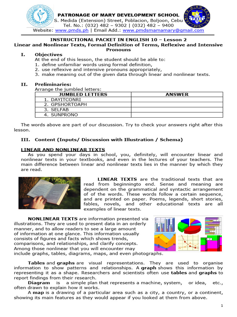 Instructional Packet English Lesson 2 | PDF | Pronoun | Word
