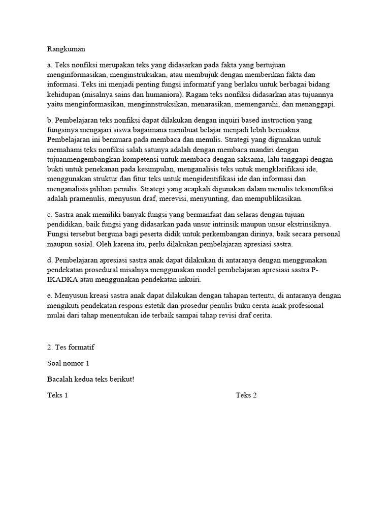 Rangkuman - Modul Suplemen KB1 Bhs. Indonesia | PDF