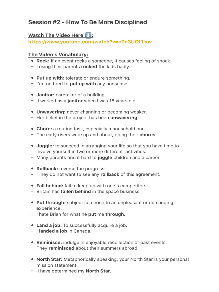 Session #2 - How To Be More Disciplined | PDF | Self Control | Self ...