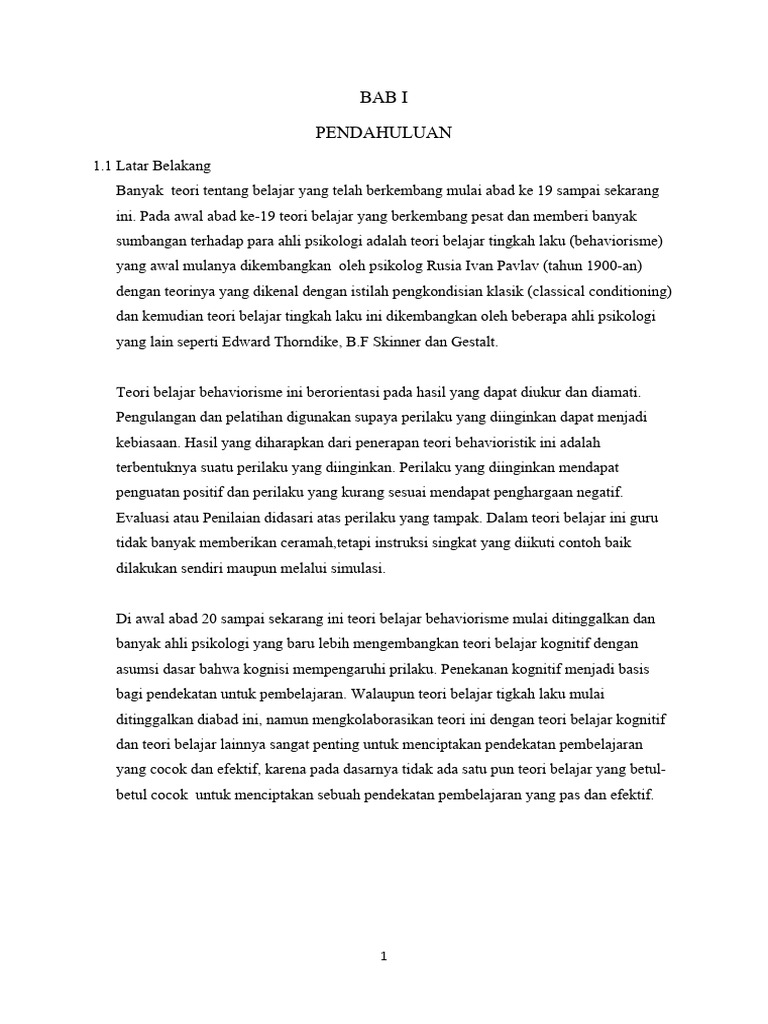 Teori Belajar Behaviorisme Skinner Dan Bandura | PDF