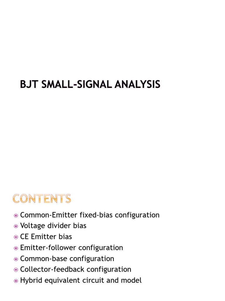 Part 3 BJT AC Analysis (Small Signal) | Download Free PDF | Electronic Circuits | Analog Circuits