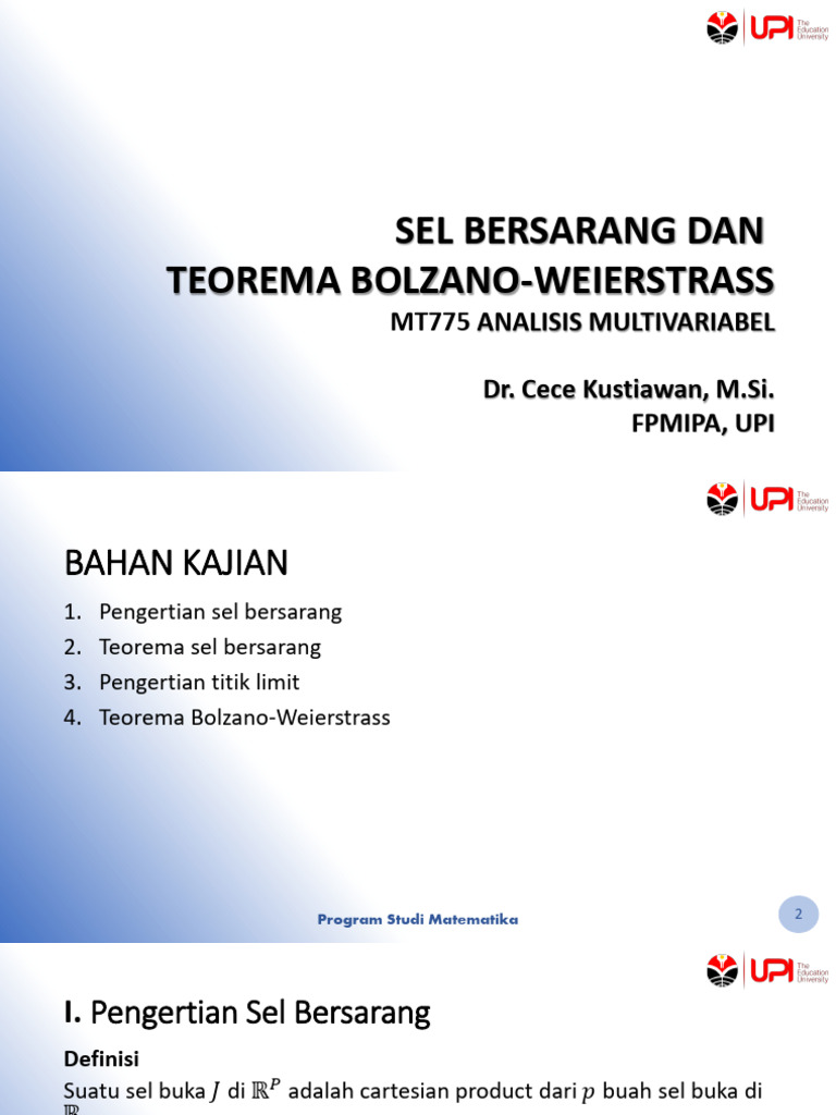 Sel Bersarang & Teorema Bolzano-Weierstrass | PDF