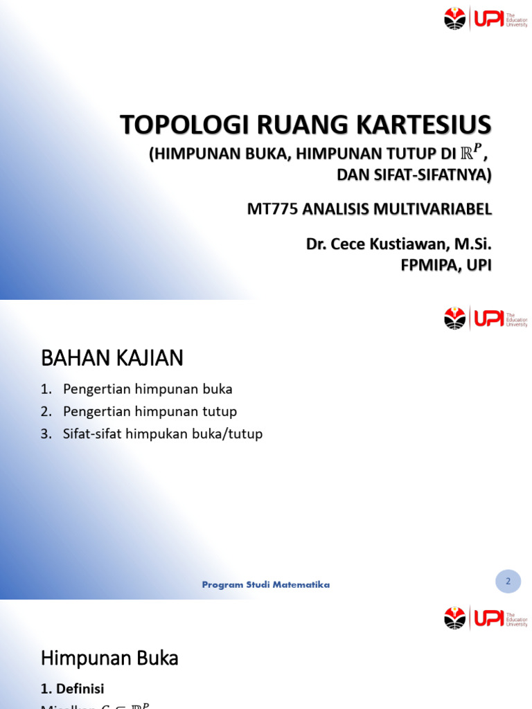 Himpunan Buka, Himpunan Tutup Dan Sifat-Sifatnya | PDF