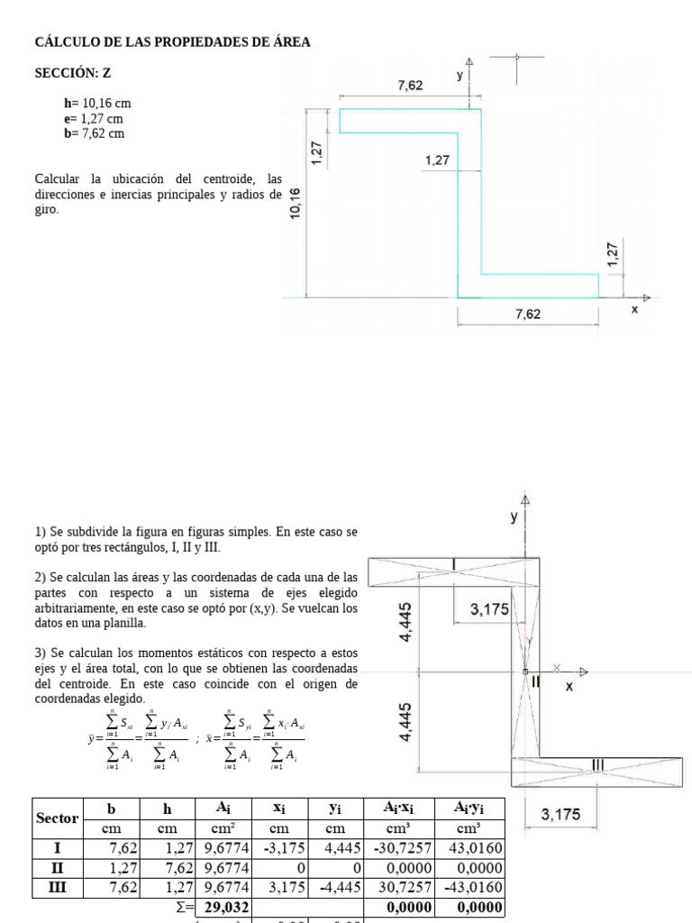 Inercia Perfil Z | PDF | Mecánica