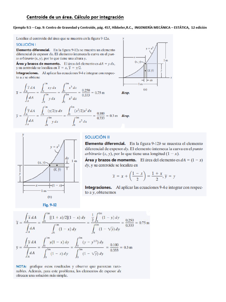 Ejemplos y Ejercicios de Centroide, Momentos de Inercia - Tablas | PDF