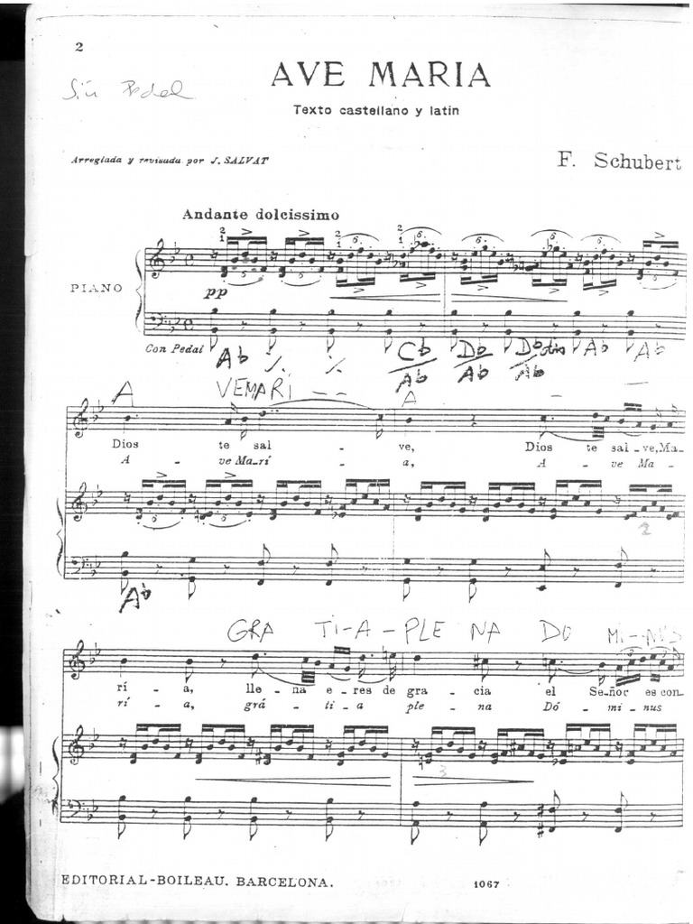 F. SCHUBERT- Ave María (latín) | PDF