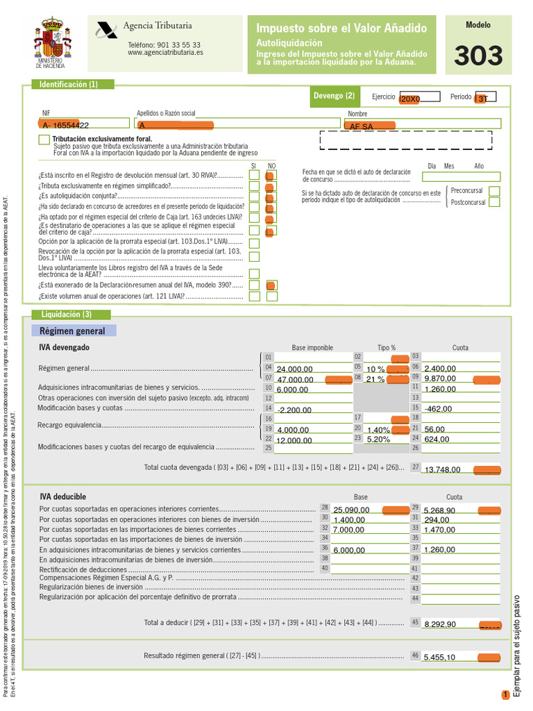 Ejemplo - 04 - Modelo 303 | PDF | Comercio | Finanza pública