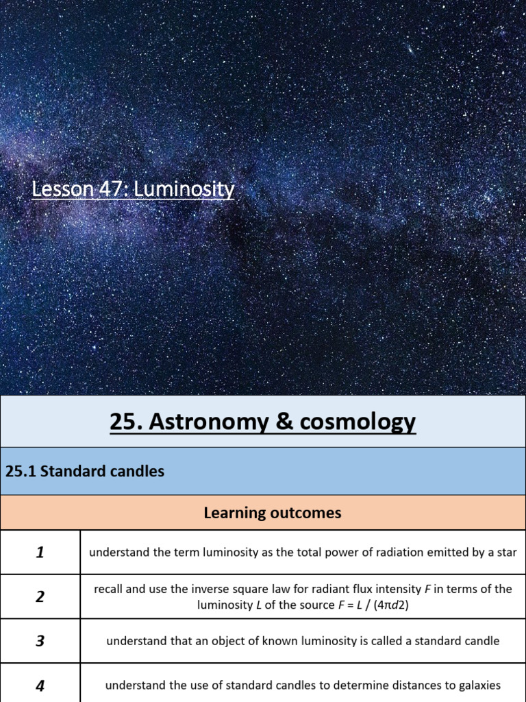 Astronomy: Luminosity & Distances | PDF | Redshift | Stars