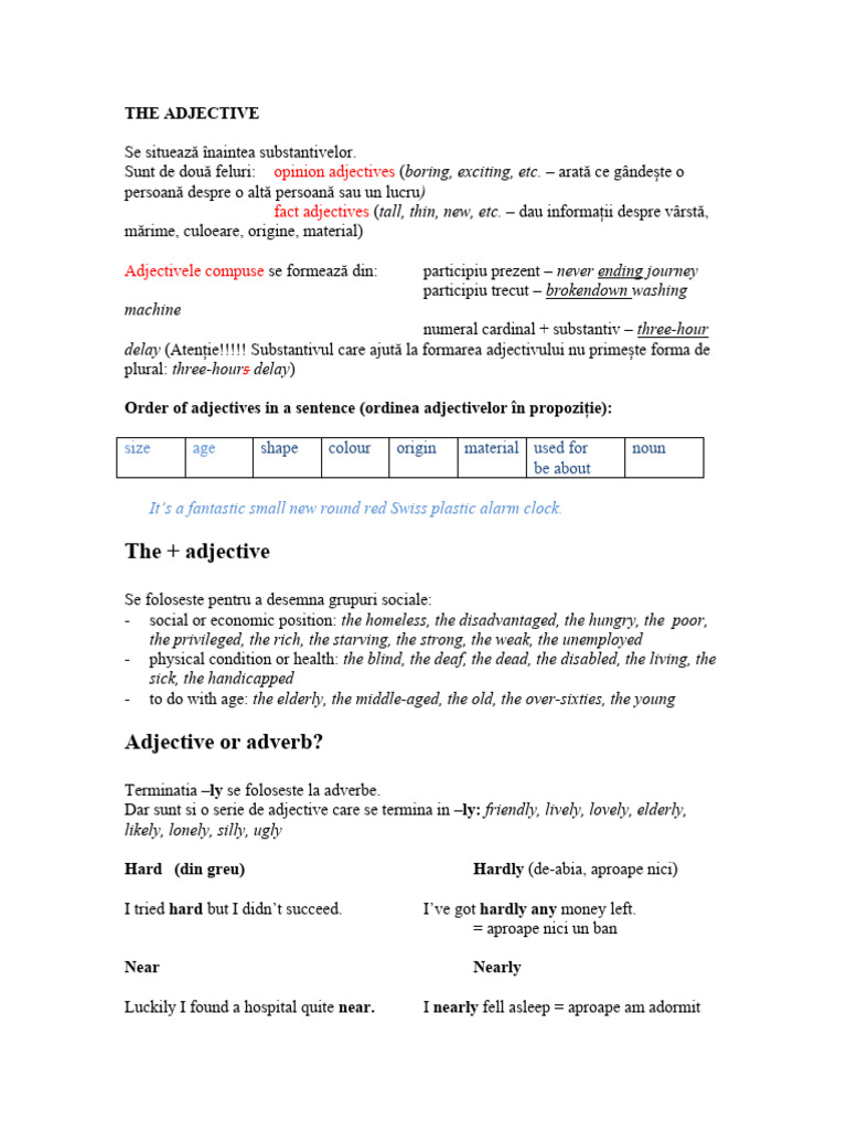 The adjective | PDF | Adjective | Syntax