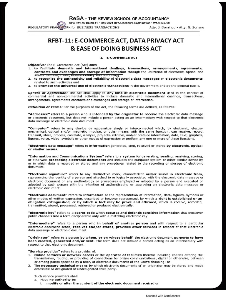 E-Commerce Act | PDF