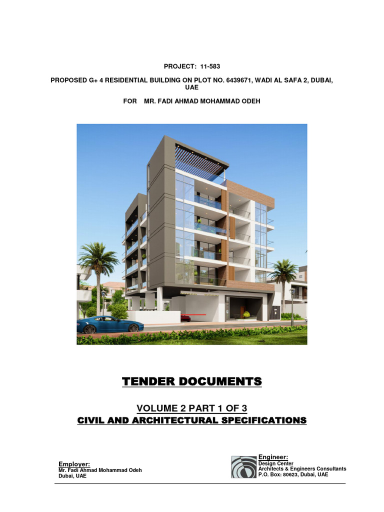 Volume 2 Part 1 Civil & Architectural Specifications | PDF | Specification (Technical Standard ...