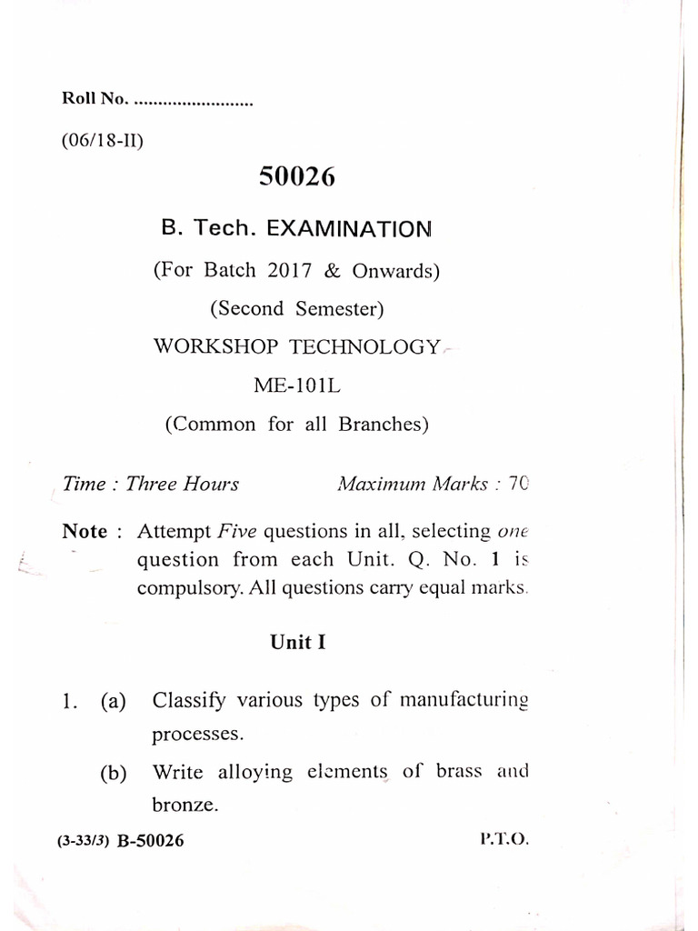 Workshop Technology | PDF