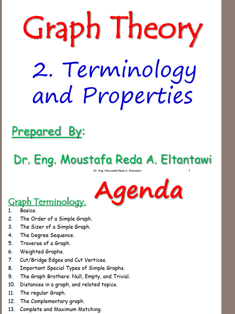Graph Theory - Terminology and Properties - Student Version - Part One ... Graph Theory - Terminology and Properties - Student Version - Part One ...