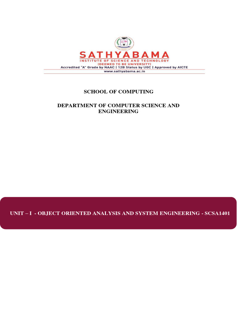 Scsa1401 - Ooase - Unit I | PDF | Inheritance (Object Oriented Programming) | Class (Computer ...