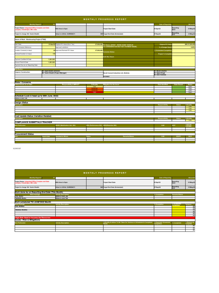 Monthly Progress Report: Integrated Office Complex and Gate Complex ...