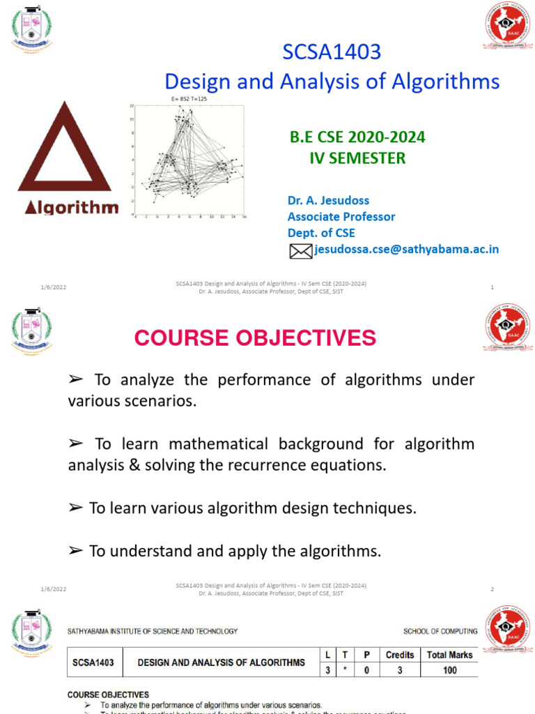 JESU DAA-Unit 1 | PDF | Algorithms | Dynamic Programming