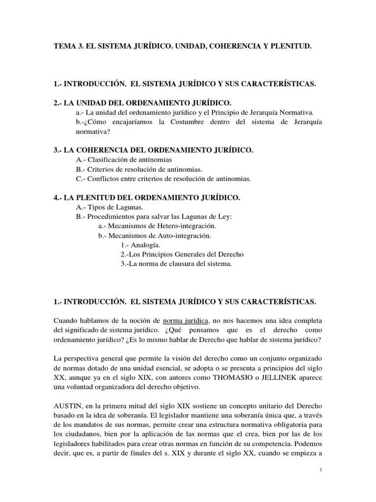 TEMA 3 EL SISTEMA JURÃ_DICO. UNIDAD, COHERENCIA Y PLENITUD | PDF | Asesinato | Juez