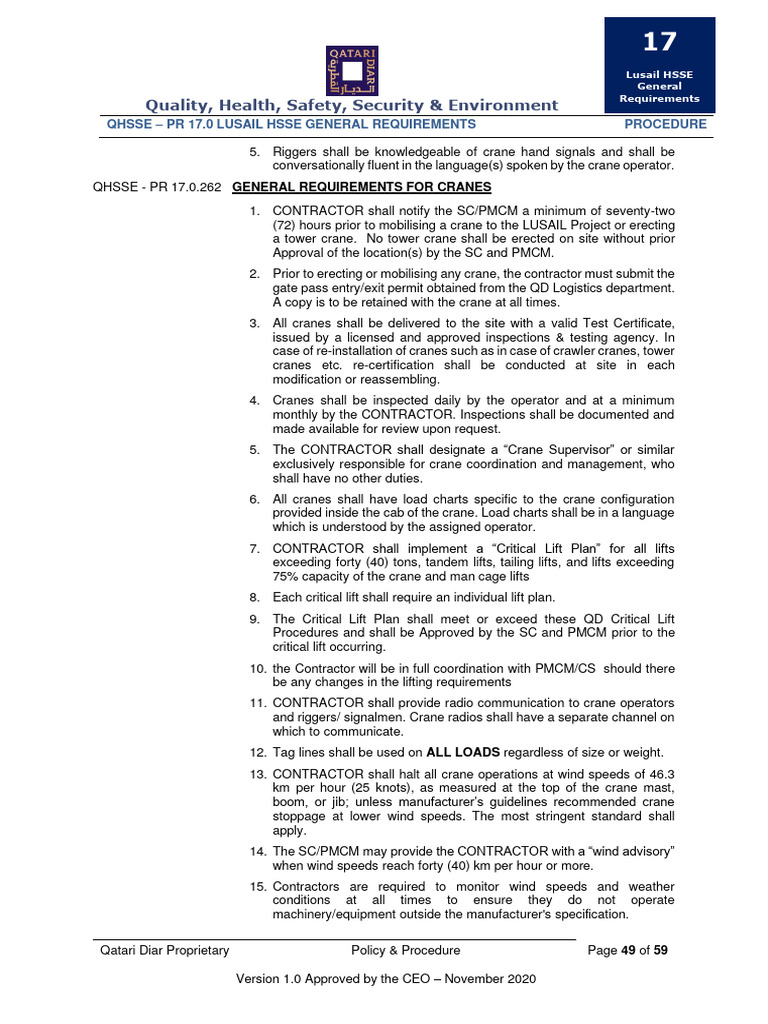LREDC Critical Lift Reqirements | PDF | Crane (Machine)