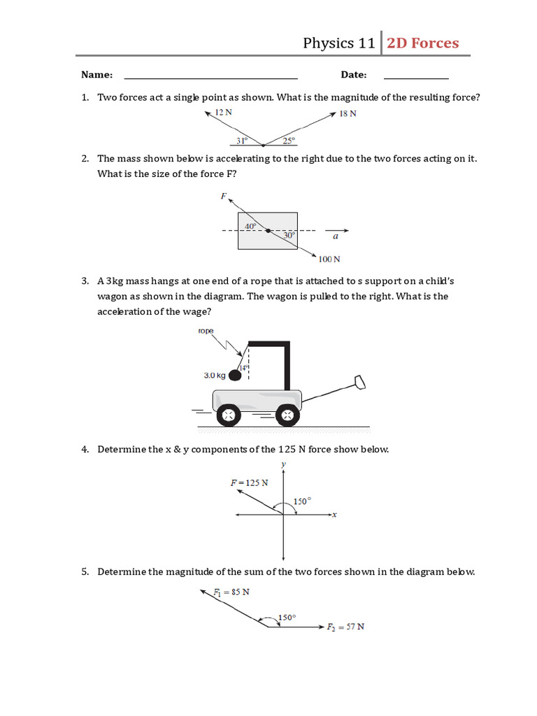 2d Forces | Download Free PDF | Force | Tension (Physics)