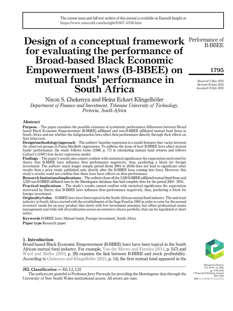 Design of A Conceptual Framework For Evaluating The Performance of ...
