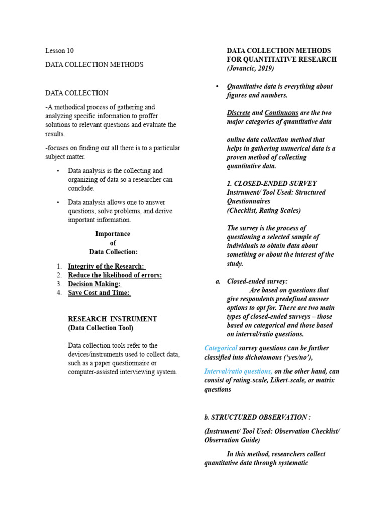 Lesson 10 | PDF | Interview | Survey Methodology
