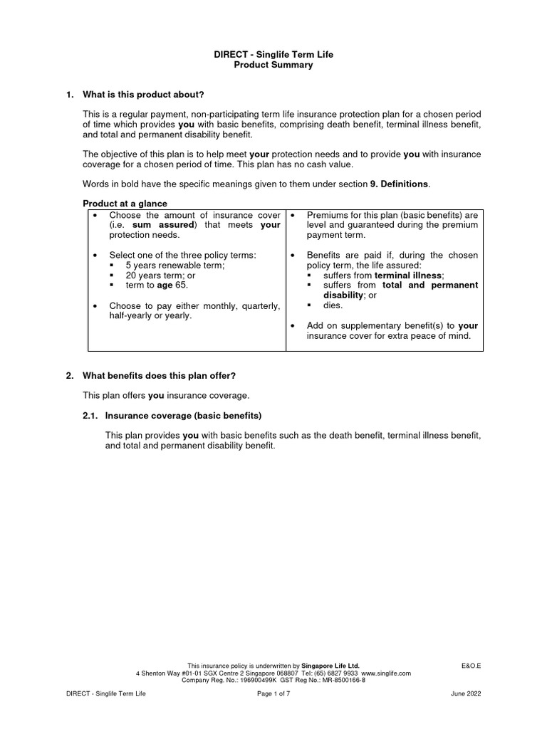 Term Life Insurance Overview | PDF | Life Insurance | Insurance