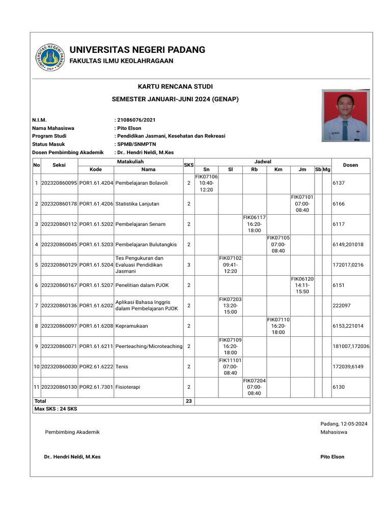 Cetak Kartu Rencana Studi | PDF