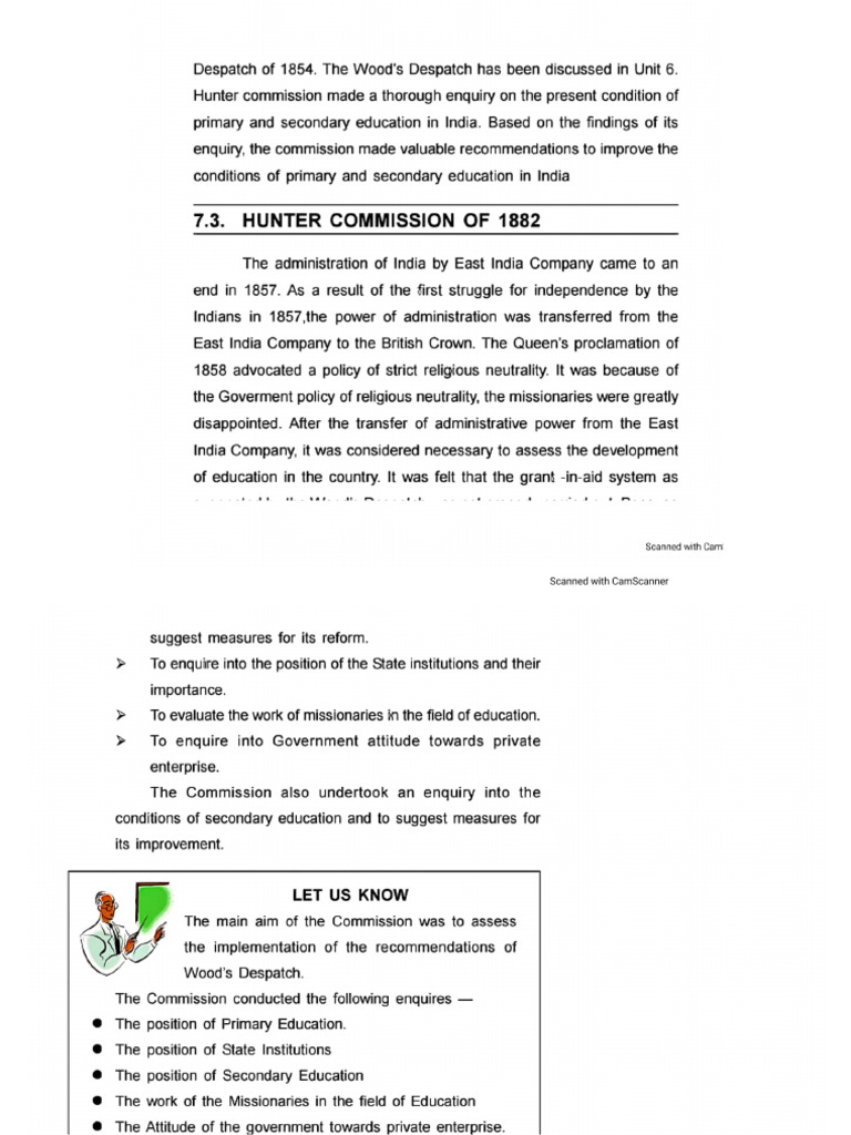 Hunter Commission 1882 | PDF