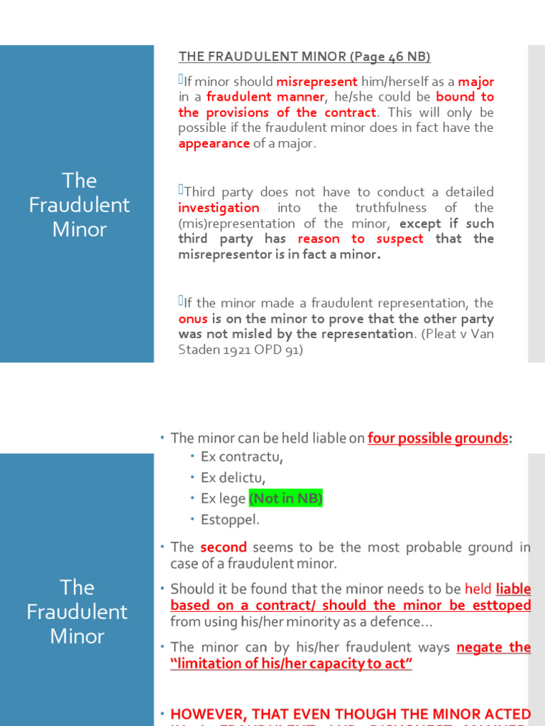 CHAPTER 6 Minors Cont... Lecture Three | PDF | Law Of Obligations ...