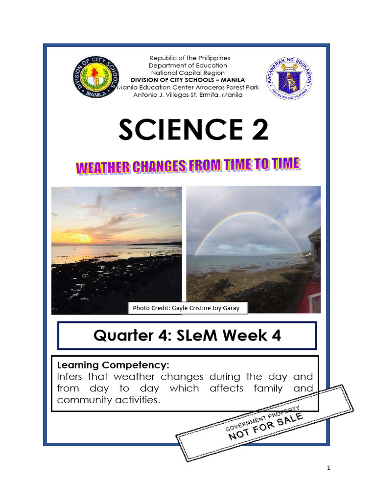 Special Science G2 Q4 W4 1 | PDF | Cloud | Weather