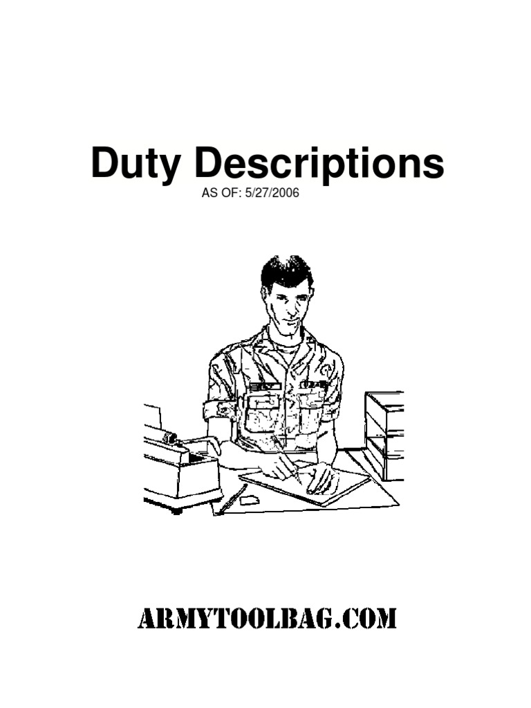 Duty Descriptions | PDF | Staff (Military) | Military Police